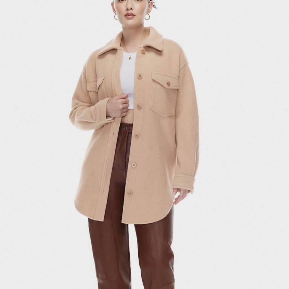 Wilfred Free Gana Shacket Tan Wool Coat Artizia - Gem